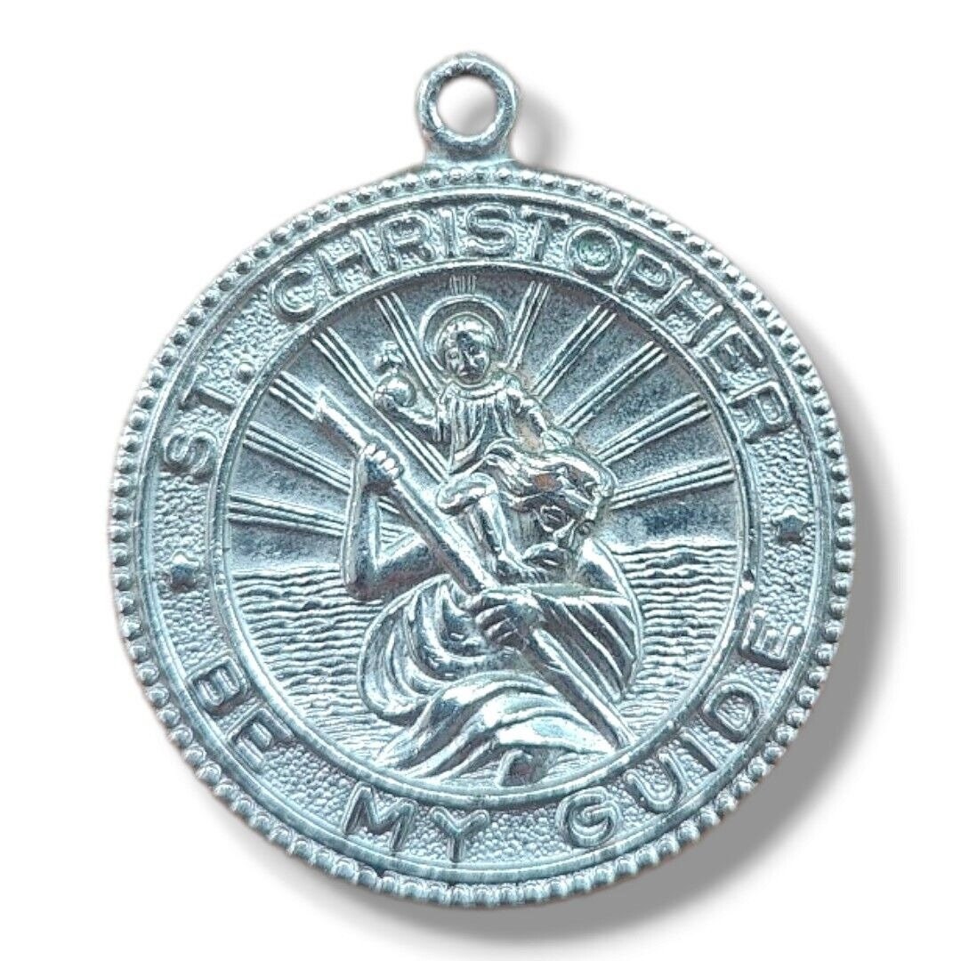 Vintage St Christopher Be My Guide Catholic Medal Pendant PB - Etsy