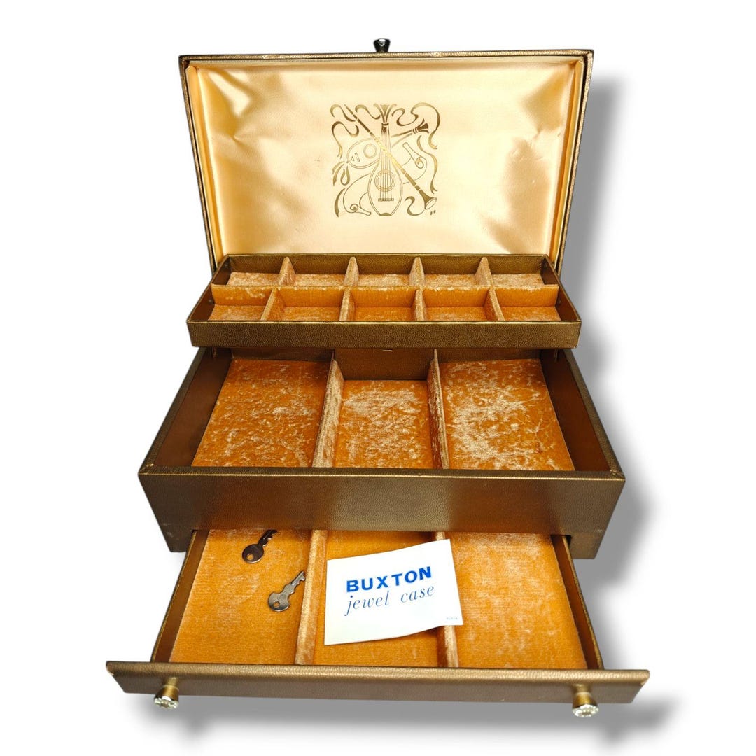 Lady Buxton Jewelry Music Box With Key & Velvet Compartments - Etsy