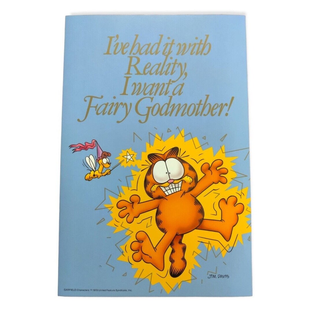 Vintage Garfield Poster 135 X 9 Office Classroom Motivational Humor Jim Davis Etsy