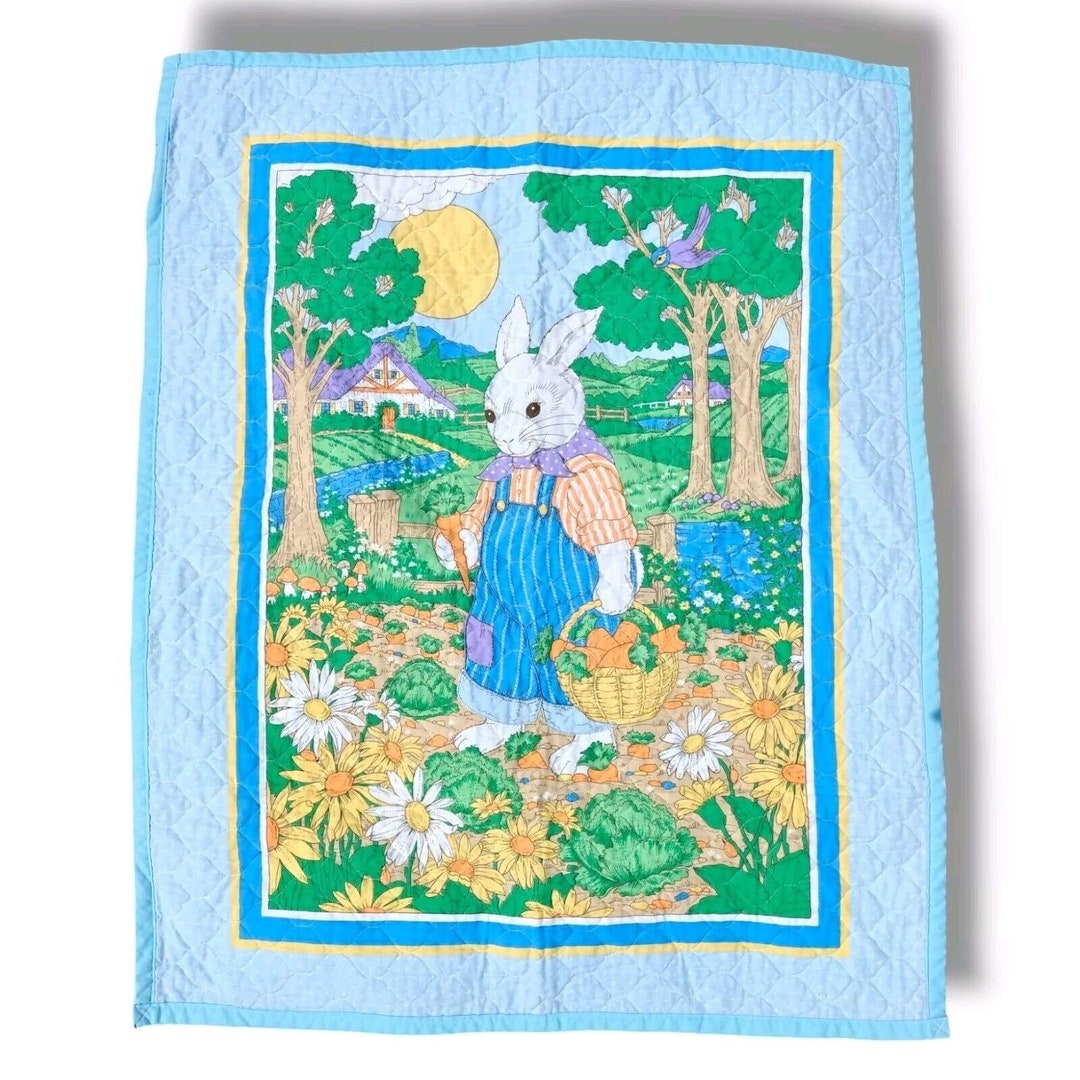 Beatrix Potter Peter Rabbit Baby Blanket Quilt Crib Comforter Nursery ...