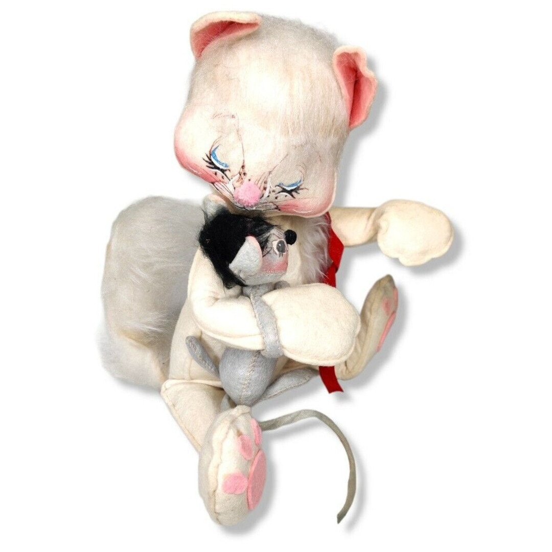 Vintage Annalee Cat Mouse Plush Doll Hugging Anthropomorphic Stuffed ...