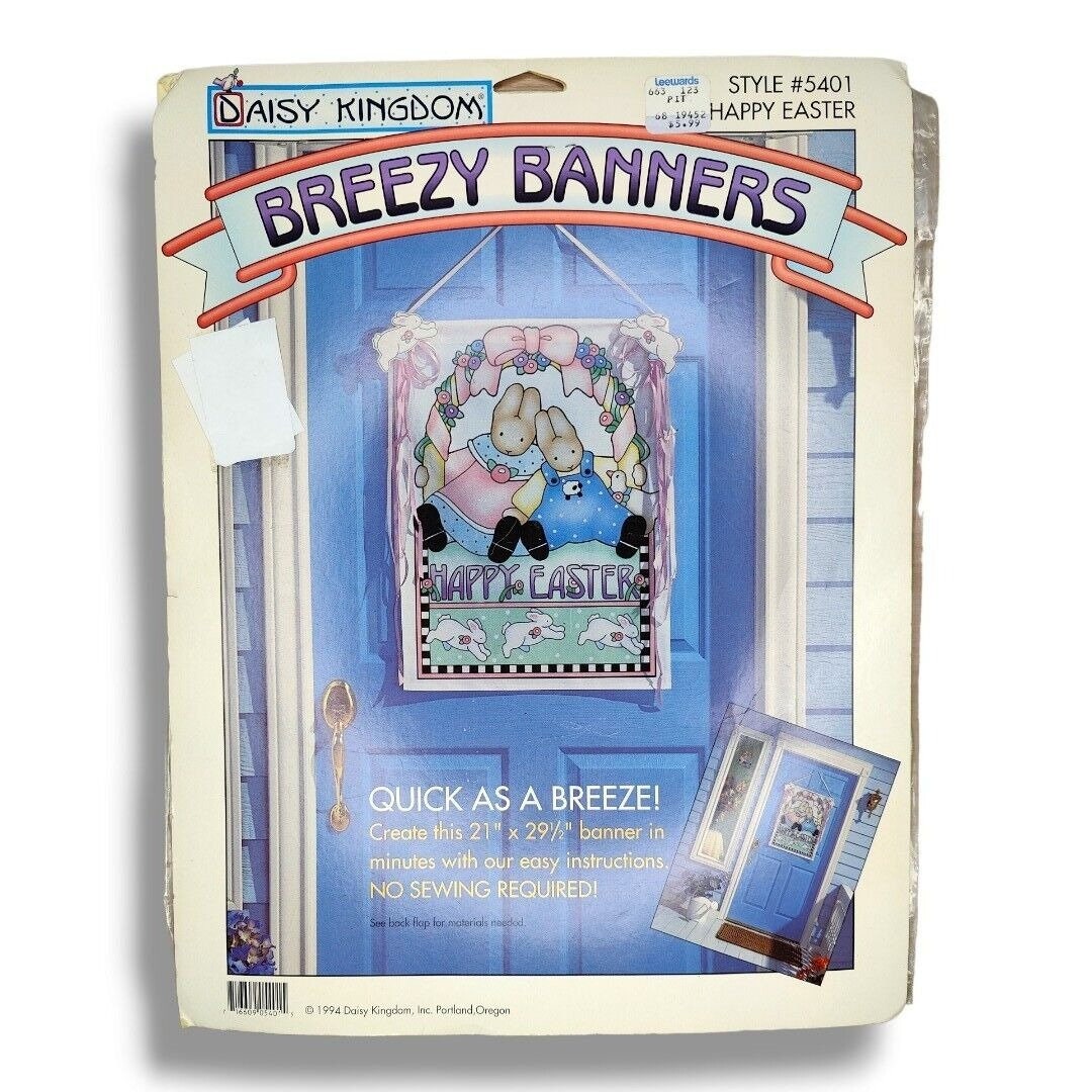 Panel Flag Breezy Banners Daisy Kingdom Easter Bunny Cotton Fabric 90s ...