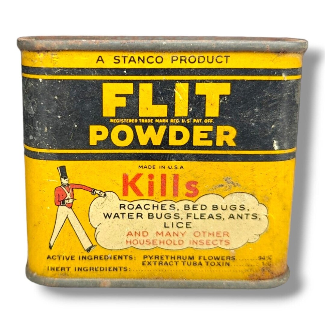 Vintage Flit Insect Household Powder Metal Tin Can 3/4 Oz Stanco ...