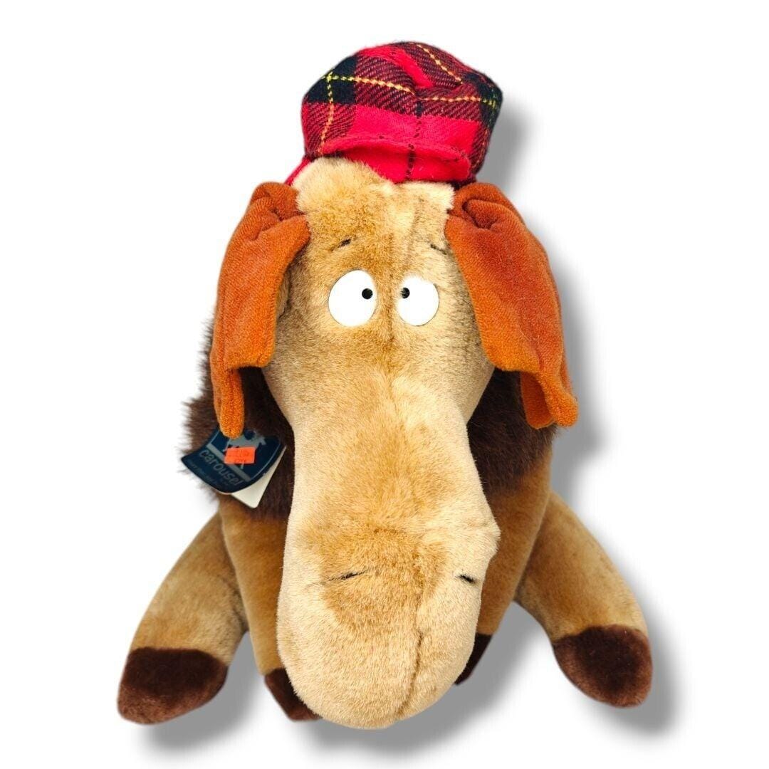 Vintage Murphy Moose Plush Toy Red Plaid Hat 15" Carousel by Guy - Etsy