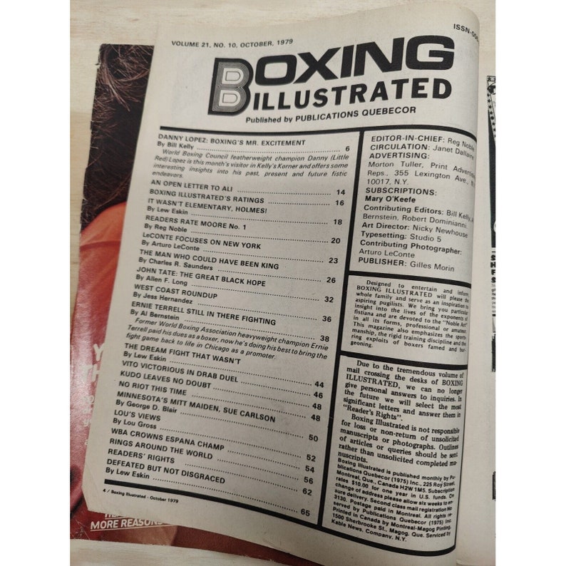 Boxing Illustrated Magazine October 1979 Danny Lopez Muhammad Ali ...