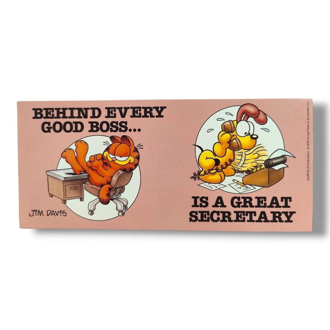 Vintage Garfield Poster 9"x4" Office Classroom Motivational Humor Jim ...