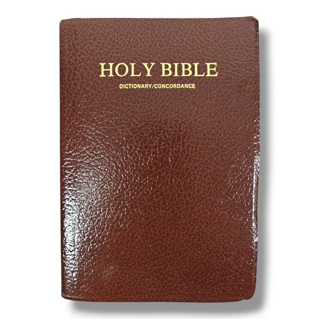 1985 KJV Dugan Bible Original King James Version Brown Bonded Leather ...