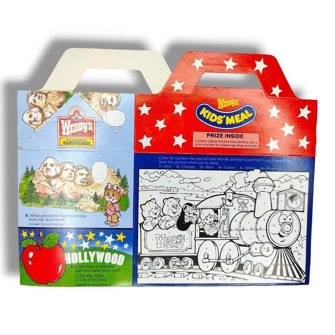 Vintage Wendy's Kids Meal Box Unused Good Stuff Gang 90s S1 (c) Fast ...