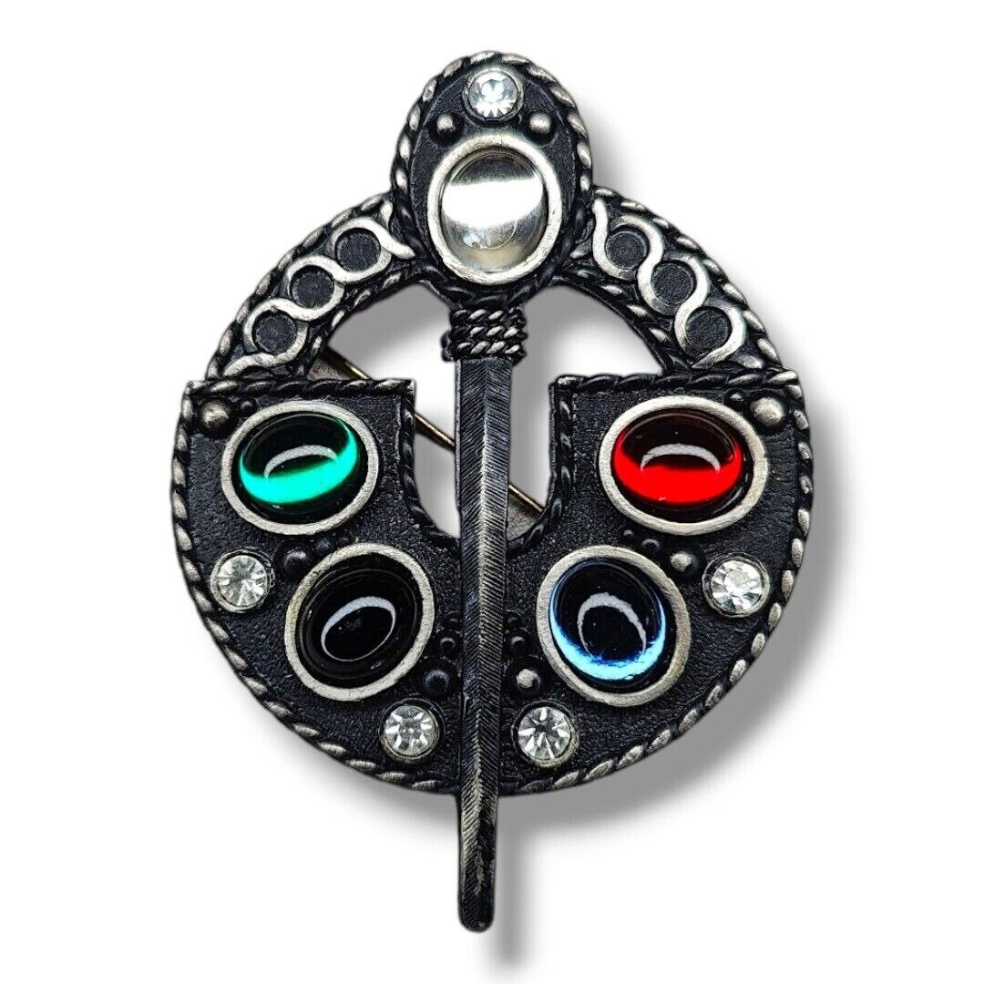 Vintage Brooch Cloak Cape Kilt Pin Round Celtic Scottish - Etsy