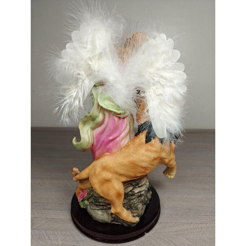 Vintage Fiber Optic Lighted Statue Angel Figurine Lion Lamb Chambord ...