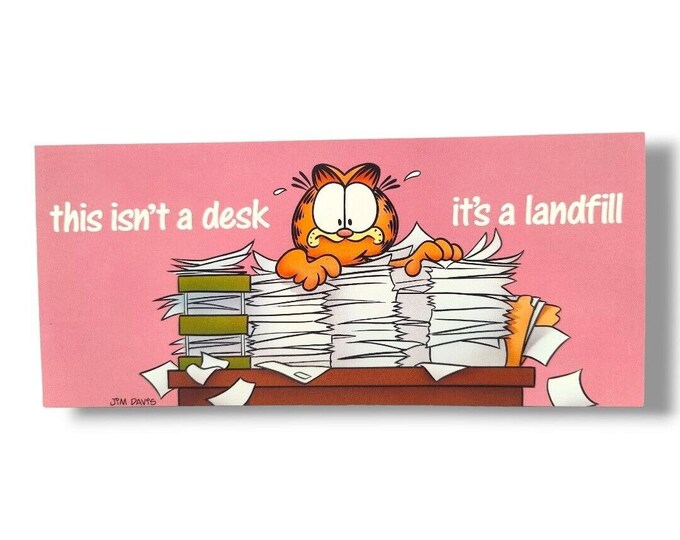 Vintage Garfield Poster 9"x4" Office Classroom Motivational Humor Jim ...