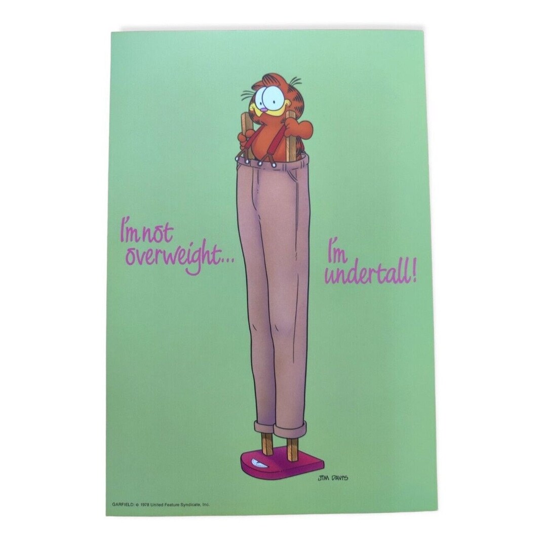 Vintage Garfield Poster 13.5" X 9" Office Classroom Motivational Humor ...