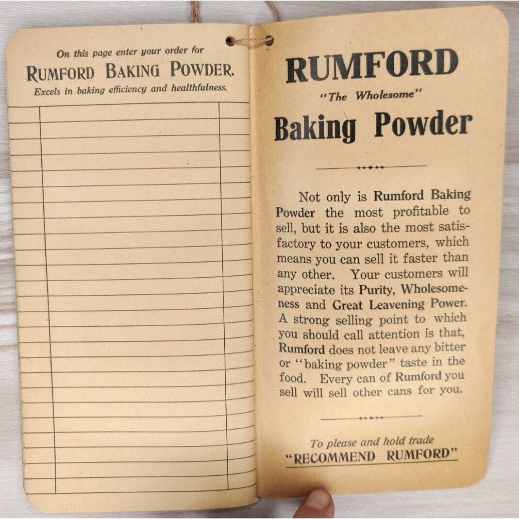 Antique Rumford Baking Powder Grocer's Booklet Notebook Retro ...