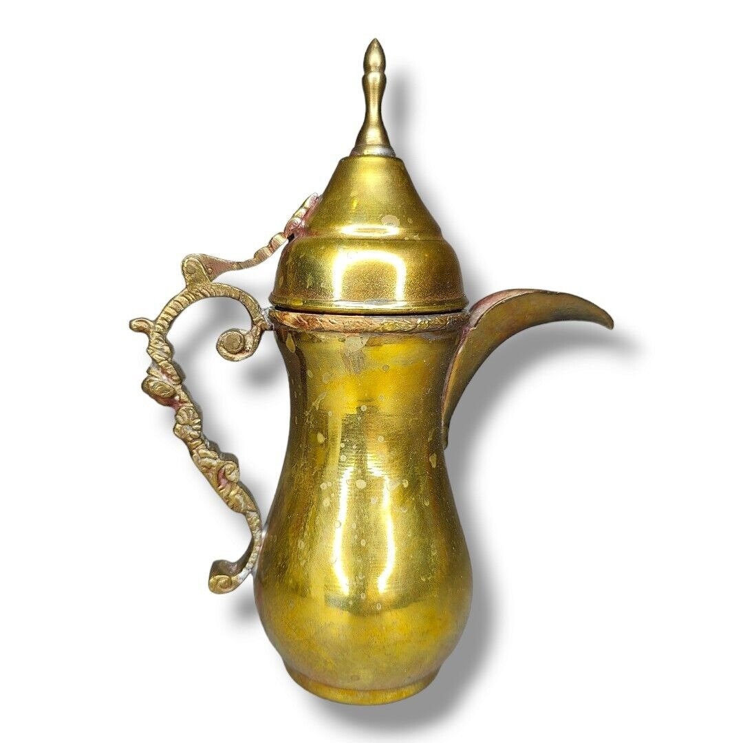 Vintage Arabic Beduin Copper Brass Dallah Coffee Tea Pot Middle East ...