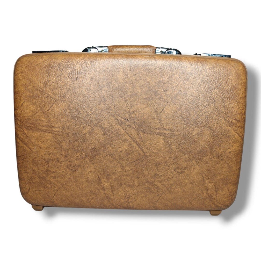 70s Vintage American Tourister Hard Shell Brown Briefcase W ...