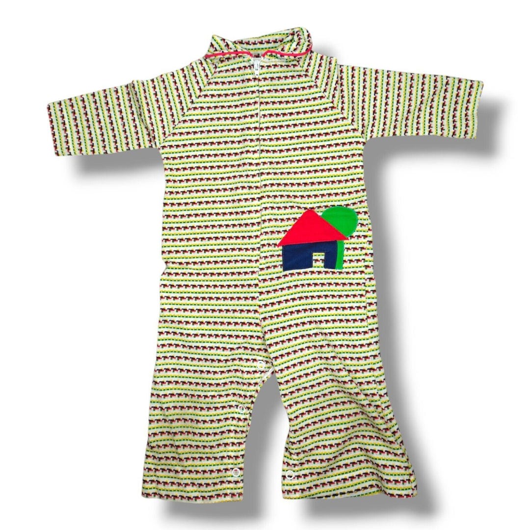 Vintage Heir Craft by Freitag Baby One Piece Pants Romper Embroidered ...