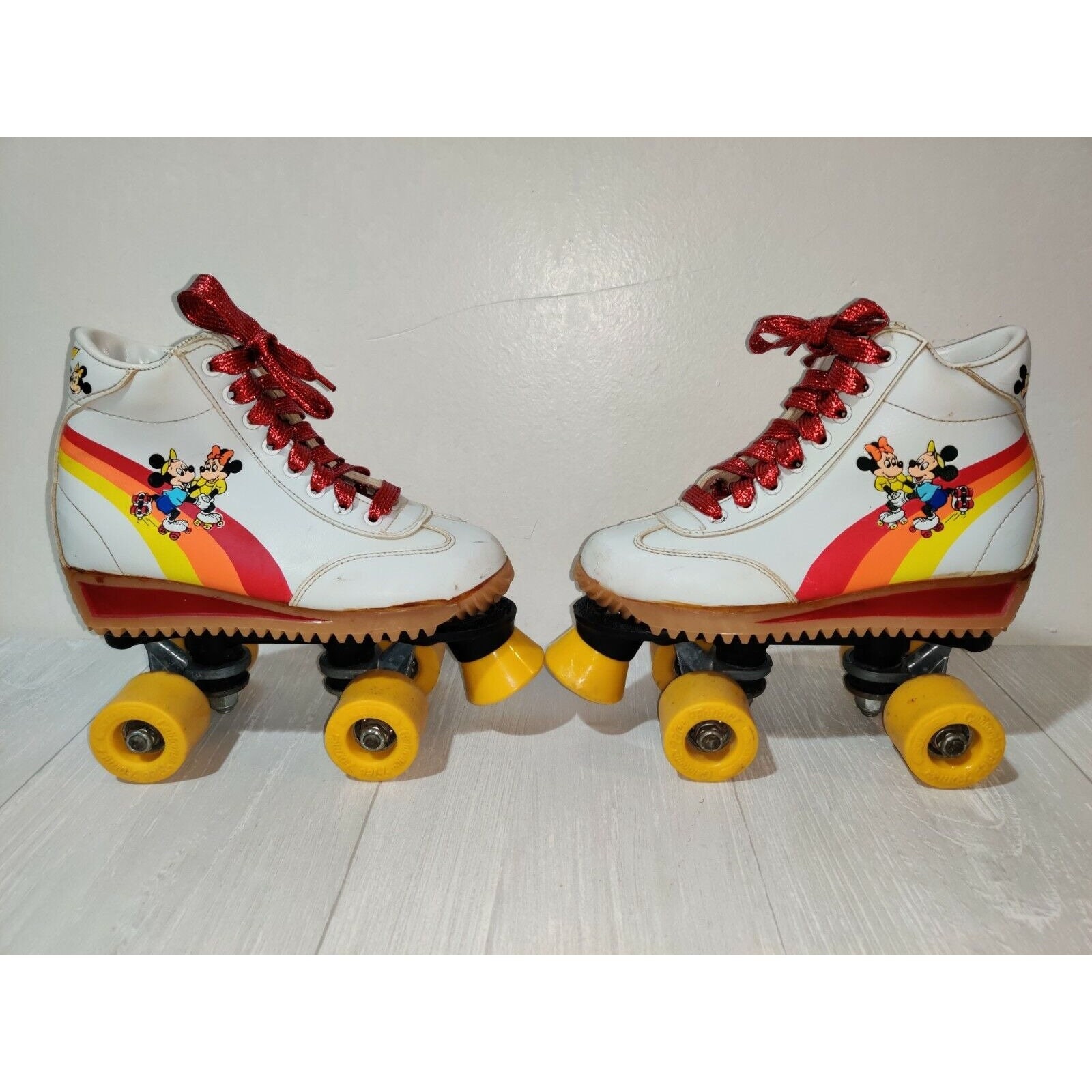 Vintage Free Former Disney Mickey Mouse Rainbow Roller Skates Children ...