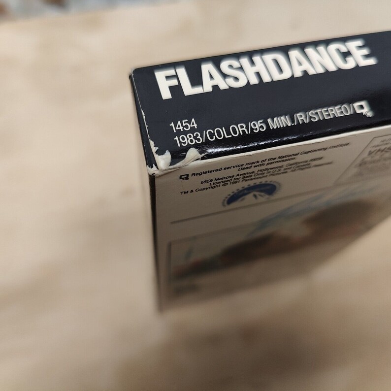 Flashdance VHS Tape Paramount Watermarks New Sealed 1983 Jennifer Beals ...