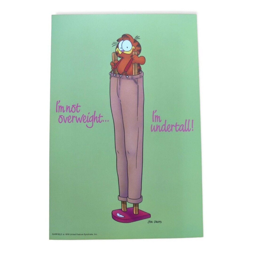 Vintage Garfield Poster 13.5" X 9" Office Classroom Motivational Humor ...