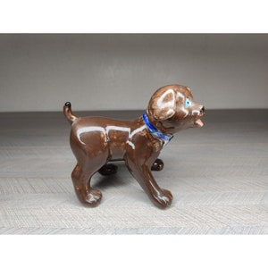 Vintage Ceramic Dog Puppy Figurine Hand Painted Glazed Kitsch Floppy ...