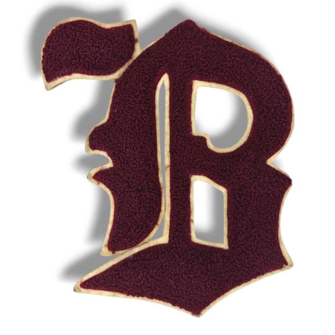 Vintage Varsity Letterman Chenille Letter Patch B Maroon Brown 6 ...