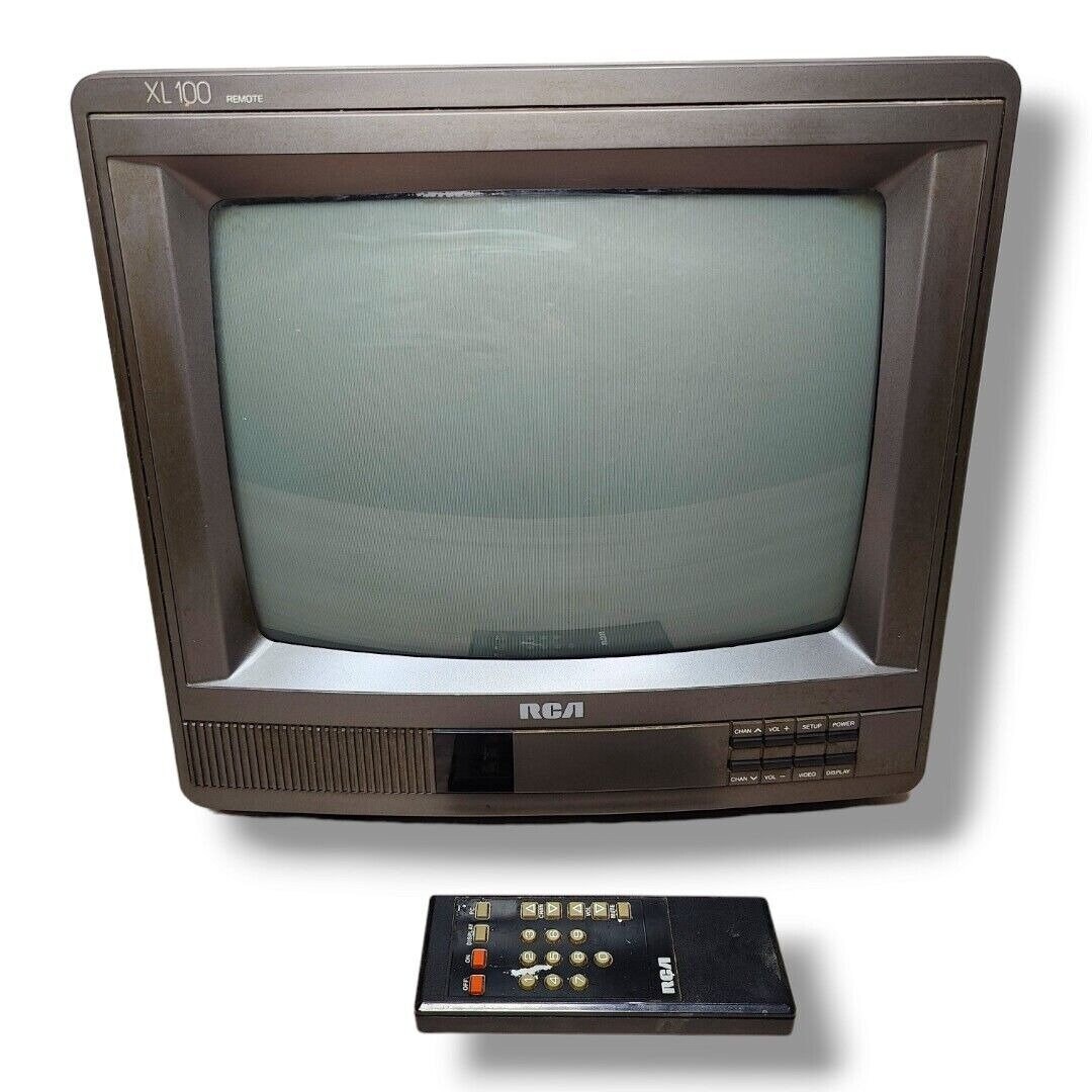 Vintage 13 RCA XL-100 Television CRT Tv W/remote Wood Grain Retro ...