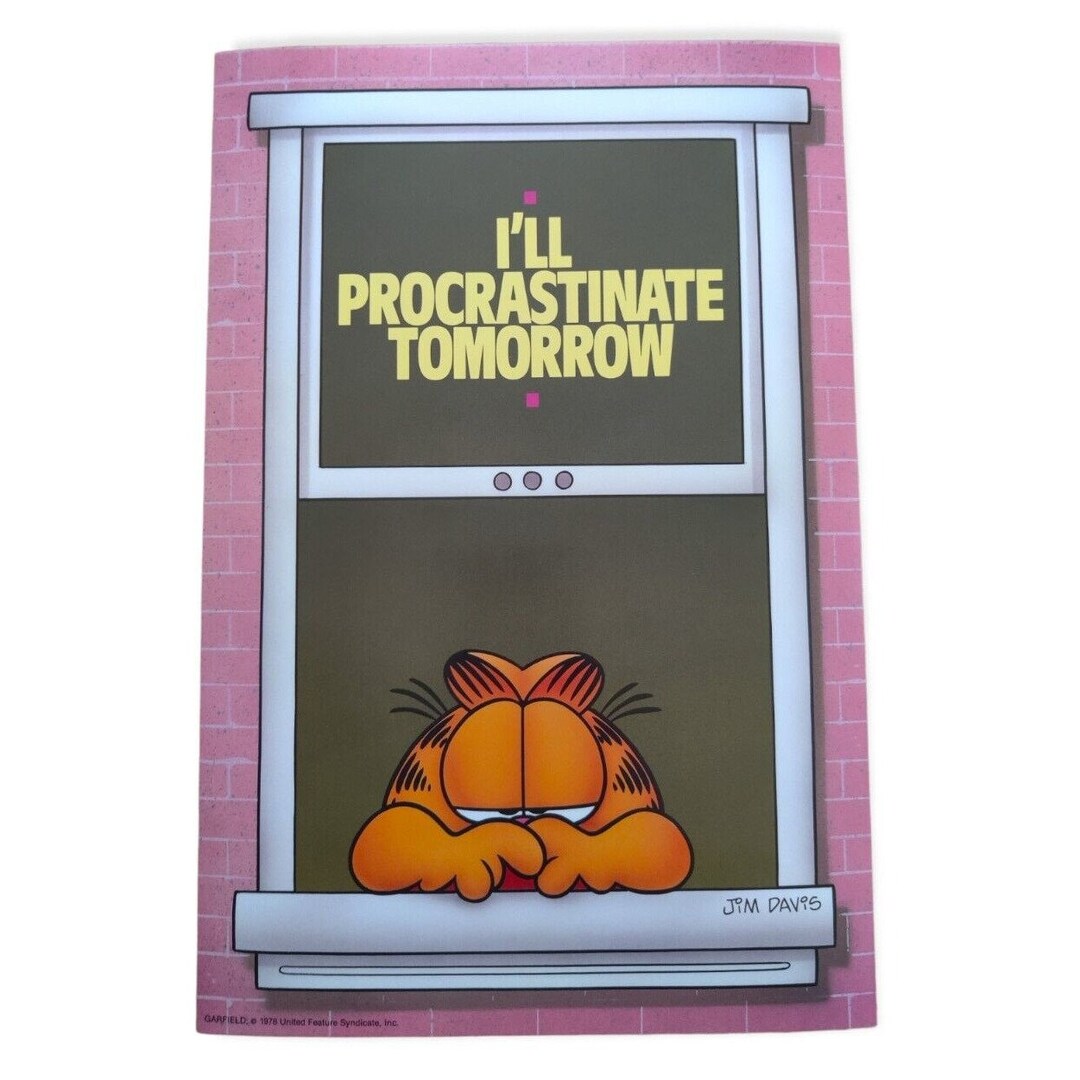 Vintage Garfield Poster 13.5" X 9" Office Classroom Motivational Humor ...