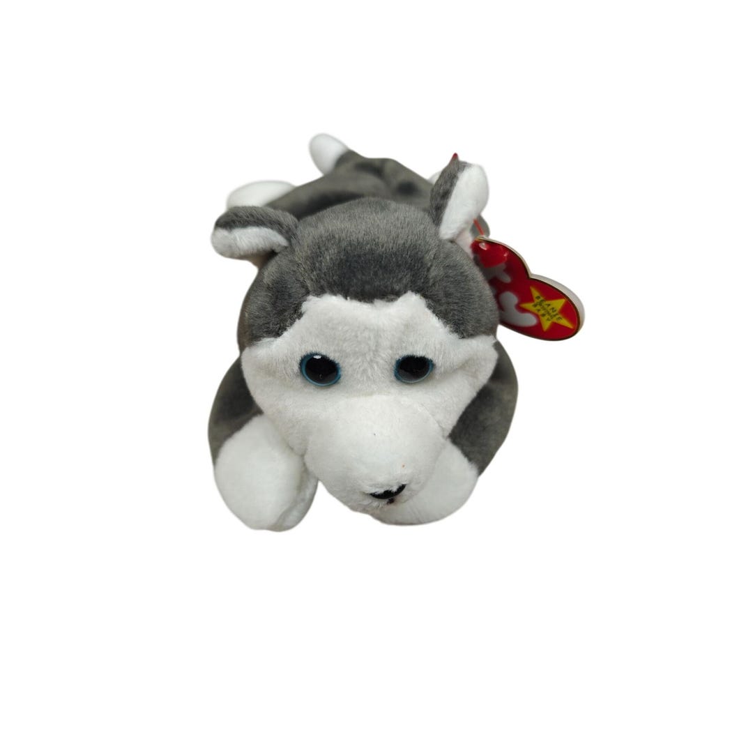 Ty Beanie Babies Nanook Husky Plush Dog 8" Gray White Stuffed Animal ...