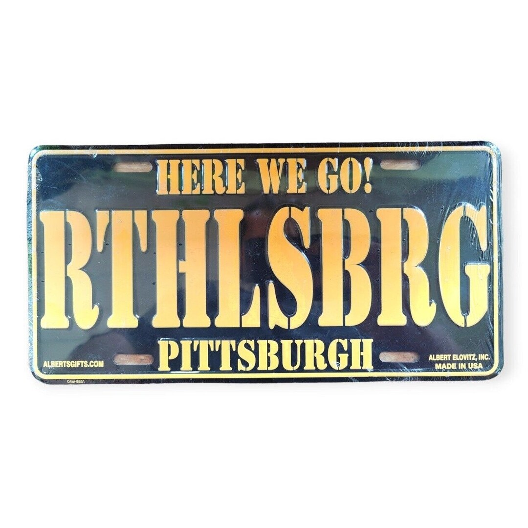 Here We Go! Big Ben Rthlsbrg Metal License Plate NFL Black Gold Novelty ...