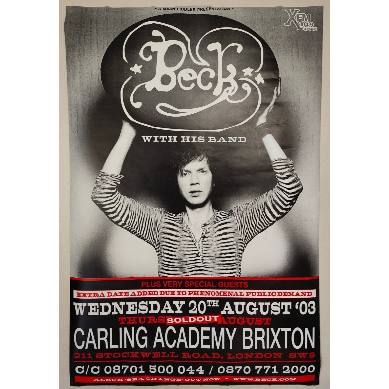 Original Beck Subway 2003 Concert Poster 39"x59" Rare Promo Record ...