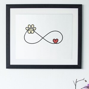 Paw Print Heart Infinity Symbol | Wall Art - Etsy
