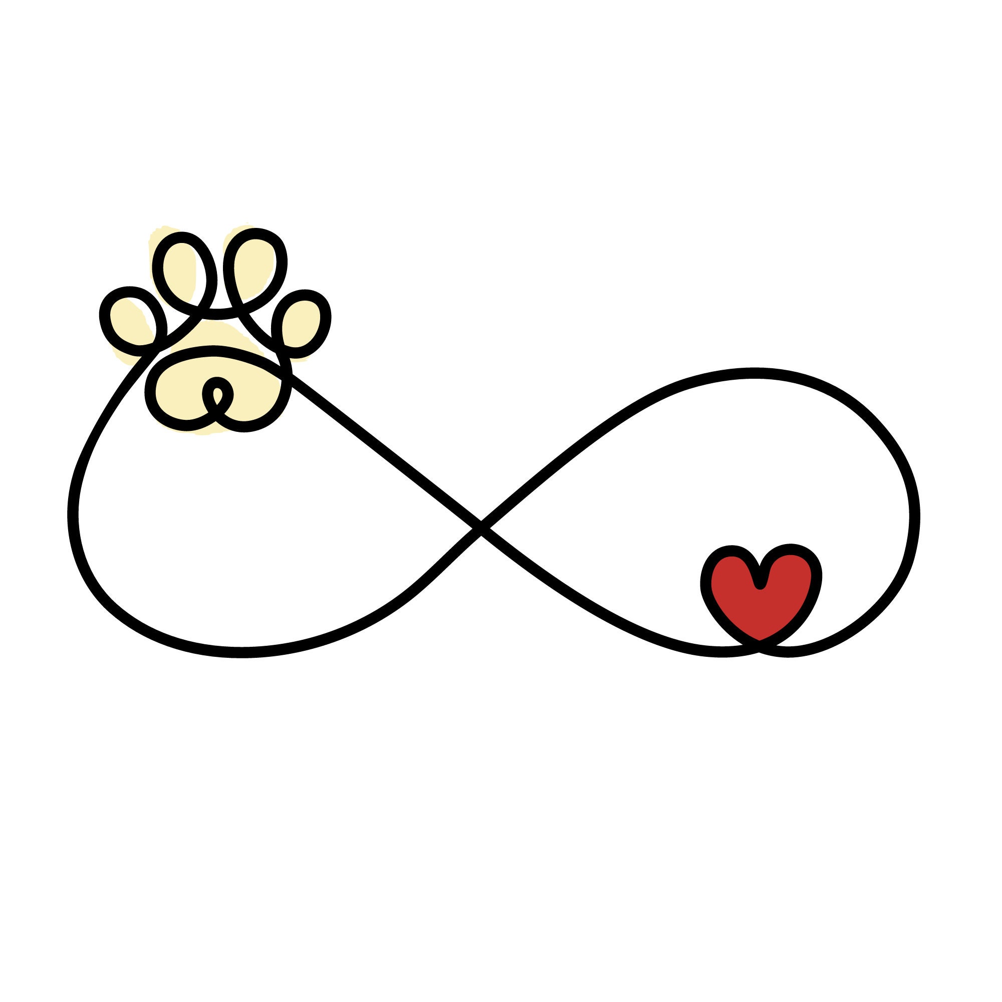 Paw Print Heart Infinity Symbol | Wall Art - Etsy