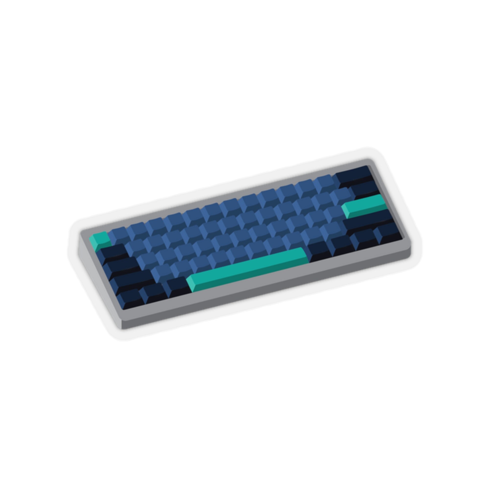 Mechanical Keyboard Hobby Art Fun Sweet Pastel Stickers Blue Navy Teal ...