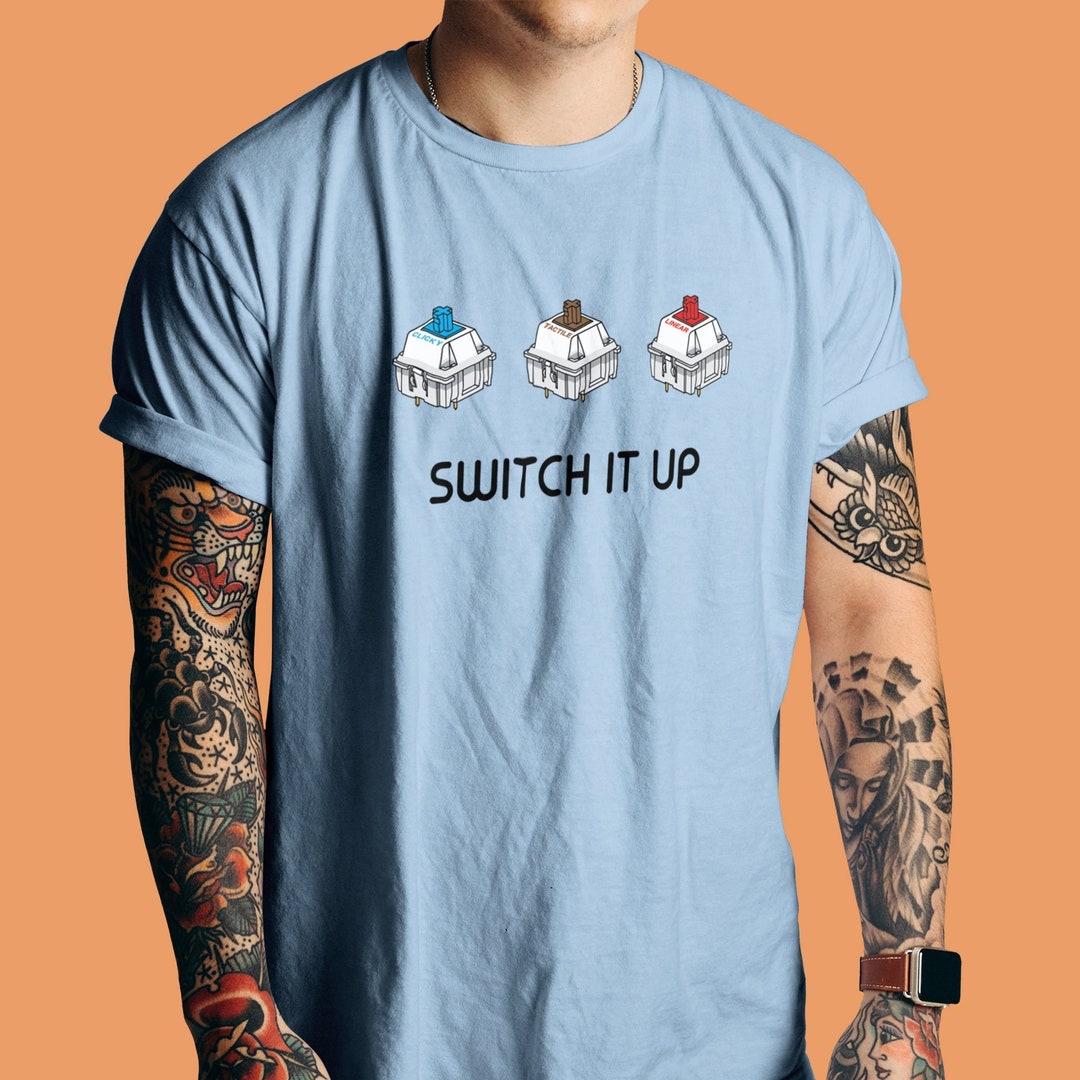 Fun Geeky Nerdy Mechanical Keyboard Switch Art Unisex Gift Graphic Tee ...