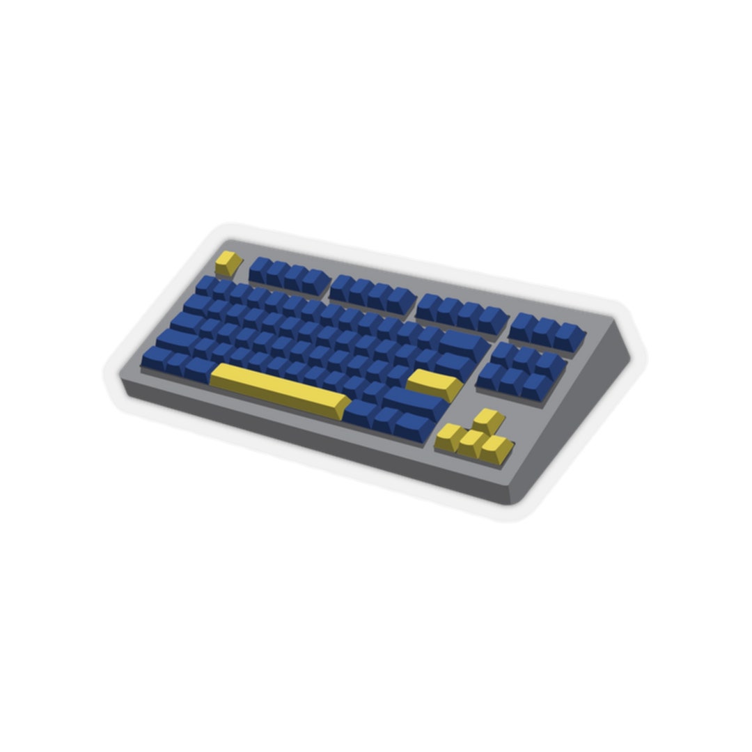 Mechanical Keyboard Hobby Art Fun Sweet Pastel Stickers Blue Yellow ...