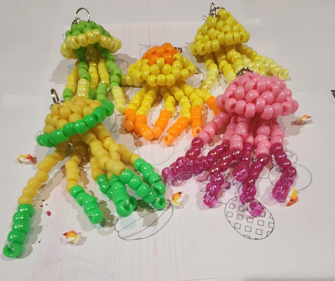 Kandi Jellyfish Keychain - Etsy