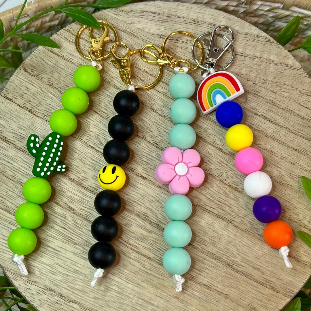 Keychain, Silicone Bead Keychain, Key Chain, Keychain Charm, Keychain ...