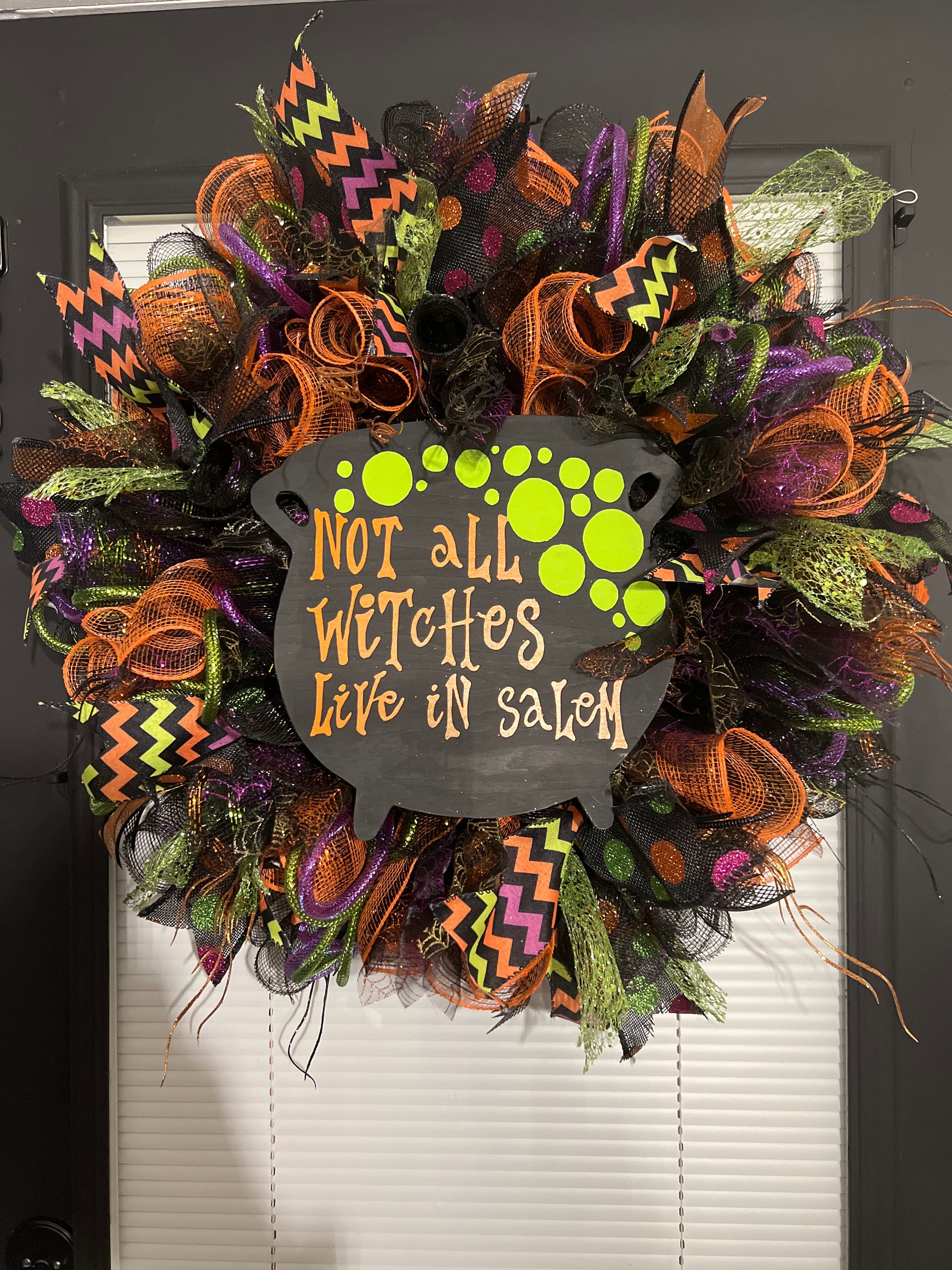 Halloween Wreath Halloween Ribbon Wreath Halloween Deco - Etsy