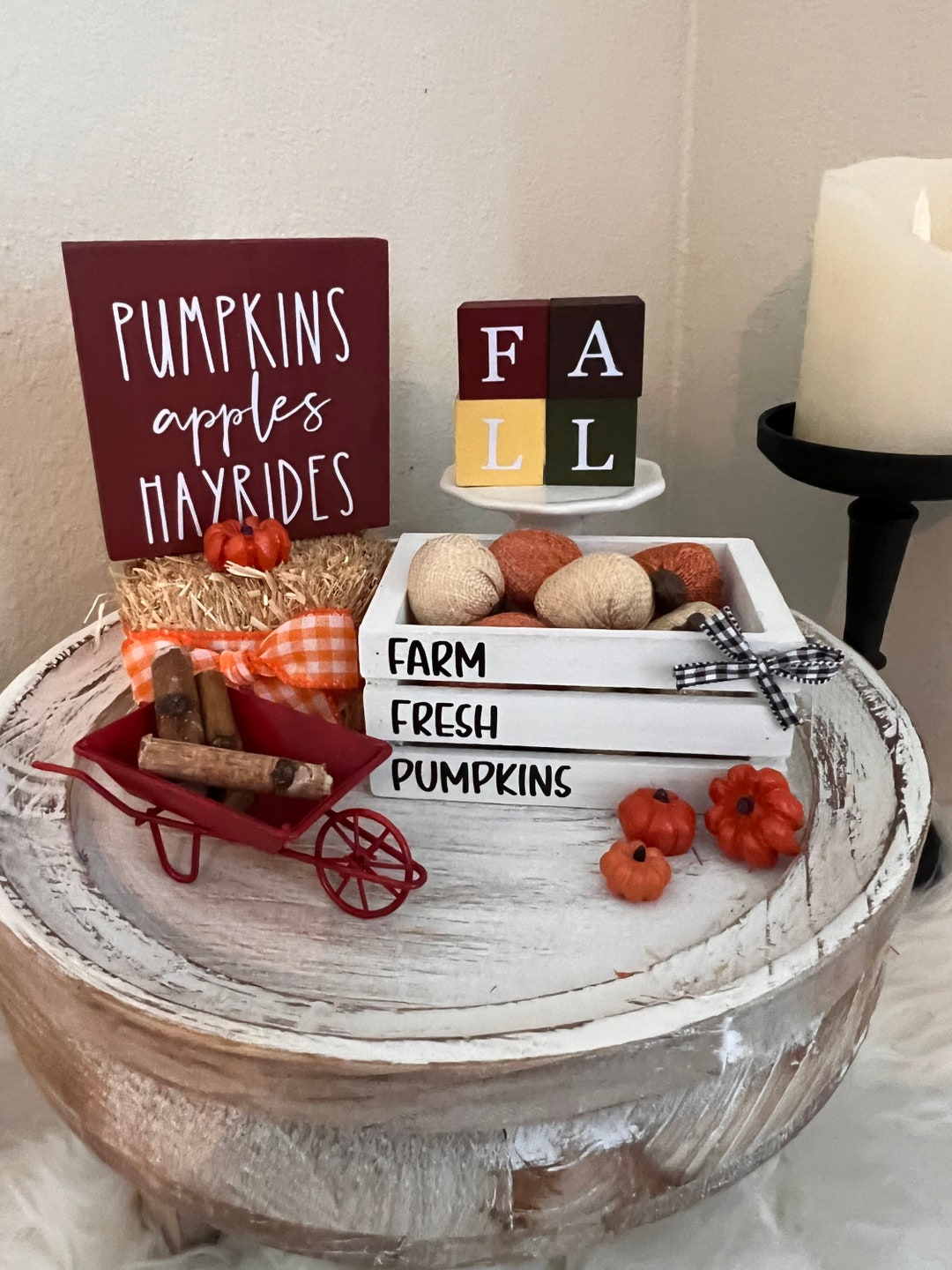 Fall Tiered Tray, FALL Blocks, Mini Crate for Tiered Try, Pumpkins ...