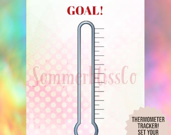 Thermometer Savings Tracker Fill in PDF Digital Download Money ...