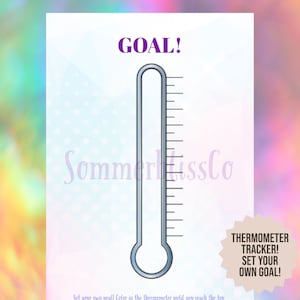 Thermometer Savings Tracker Fill in PDF Digital Download Money ...