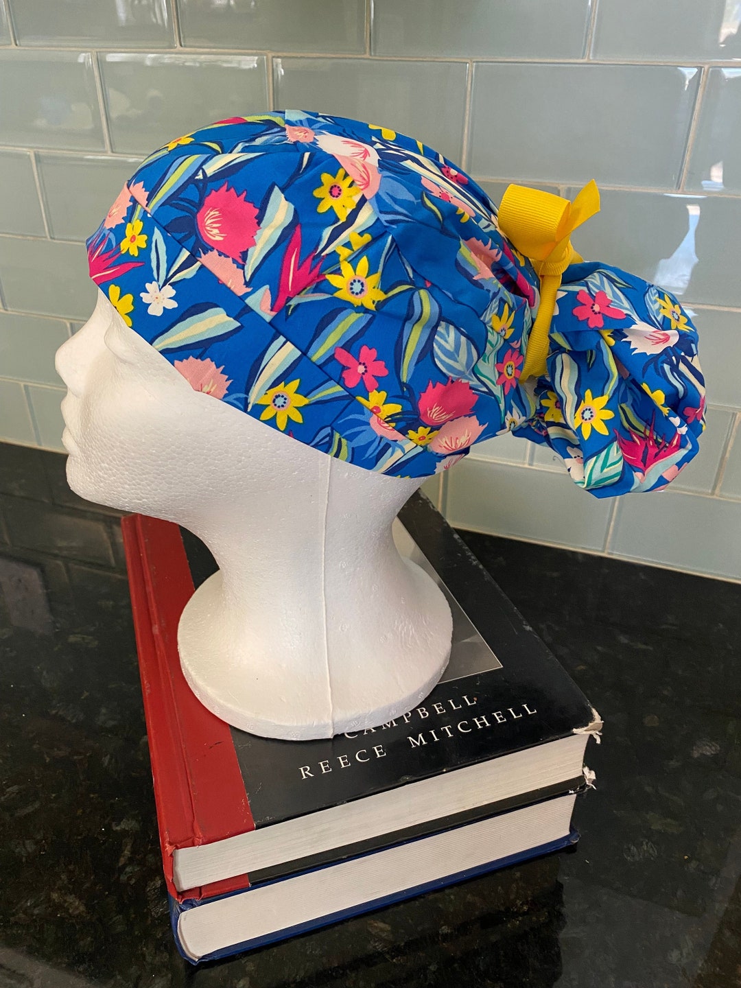 Bird of Paradise Flower Doctor Nurse Pixie Ponytail Style Scrub Hat ...