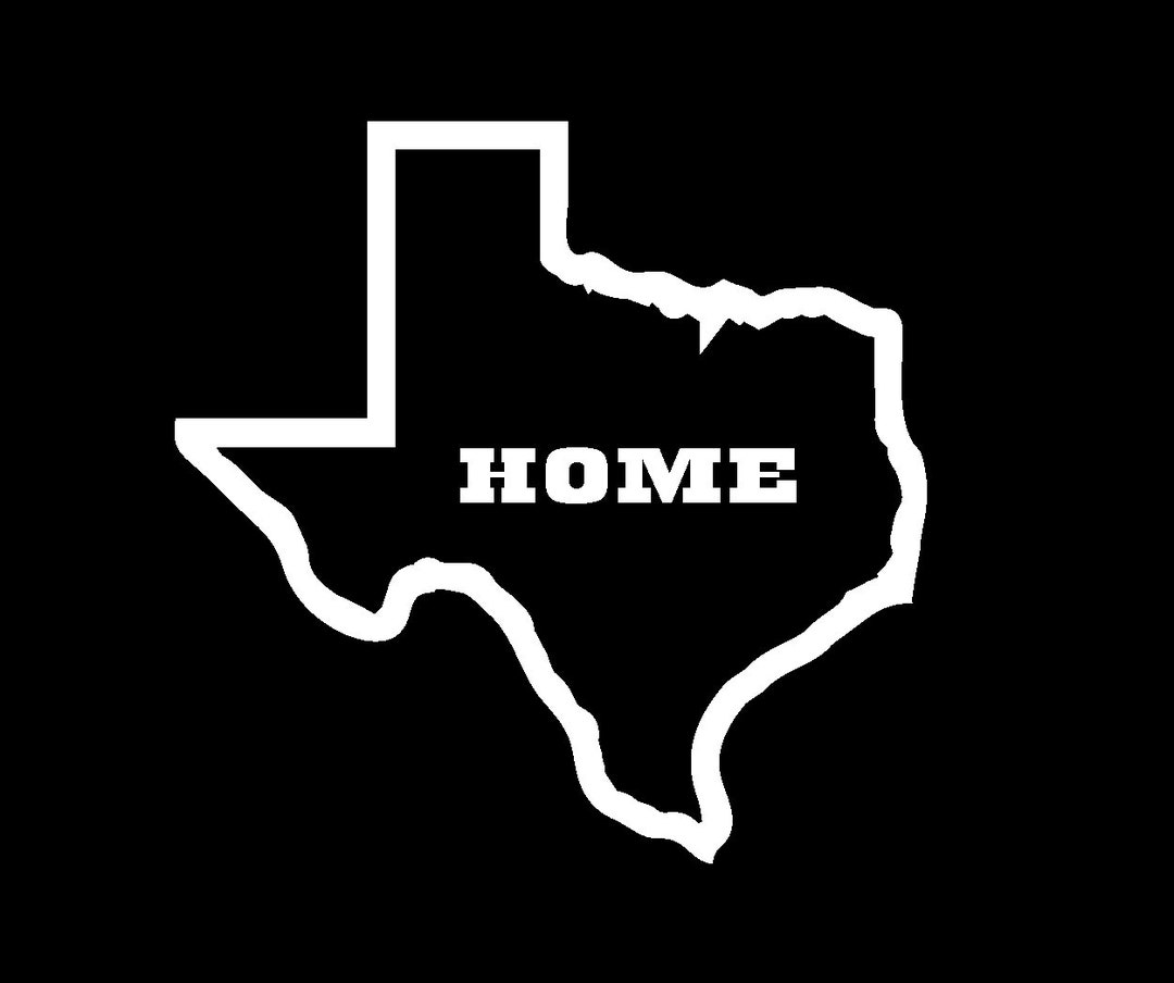 Home on the Horizon: Texas Outlined Map Decal With Central 'home ...