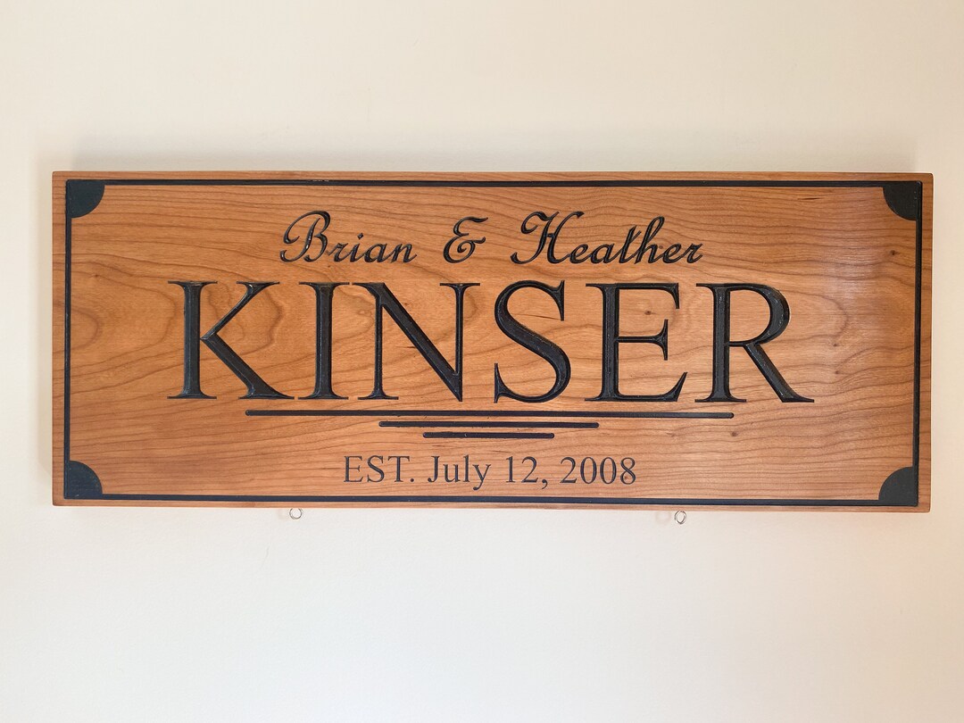 Personalized Last Name Sign CNC Wedding Gift PA - Etsy