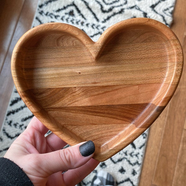 Wooden Heart Bowl - Etsy