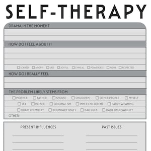 Self Therapy Printable Worksheet, Digital Download Self Help Chart - Etsy