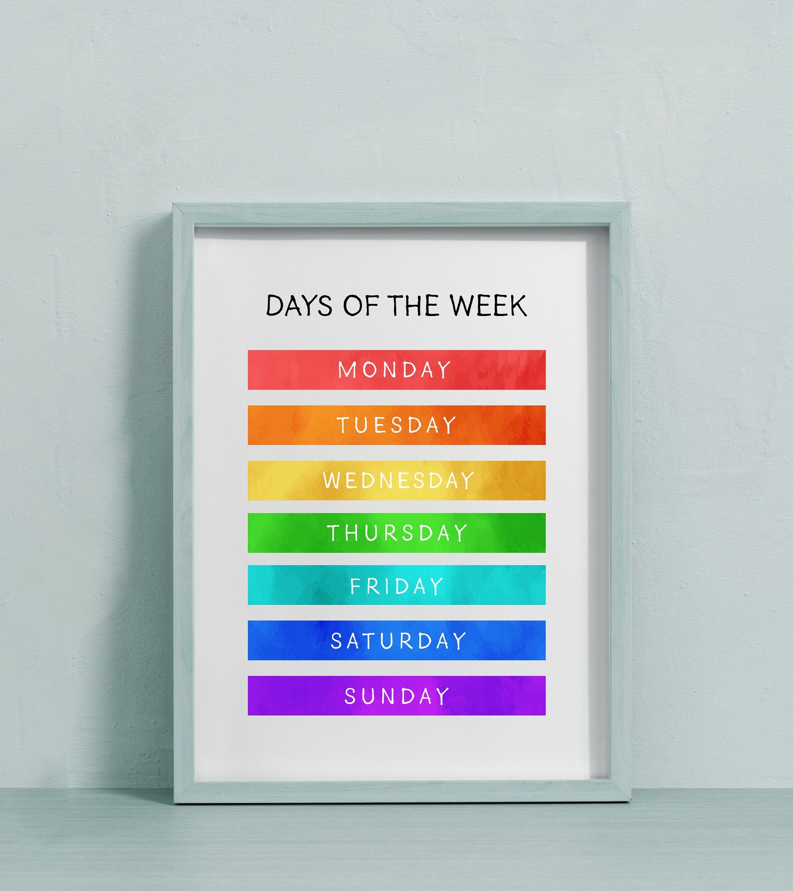 Days of the Week Printable Poster, Homeschool Resource, Montessori ...