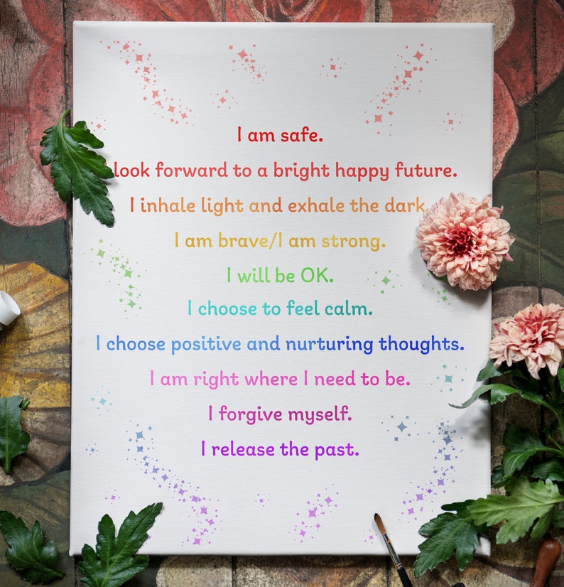 Anxiety Affirmations Printable Poster, Positive Affirmation Art ...