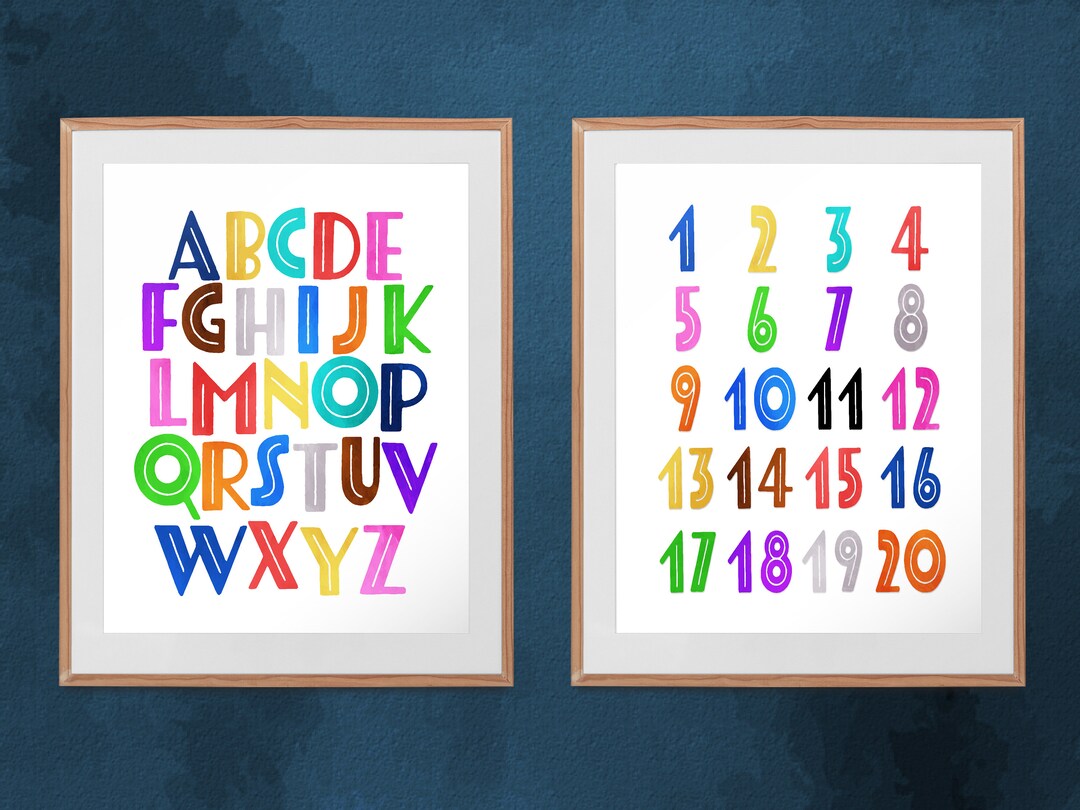 Letters and Numbers 1-20 Poster Bundle, Homeschool Resource, Montessori ...
