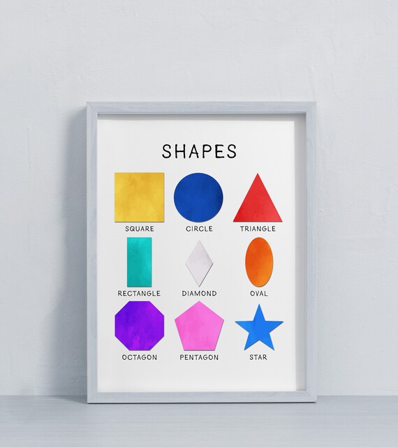 Colorful Shapes Printable Poster Homeschool Resource - Etsy